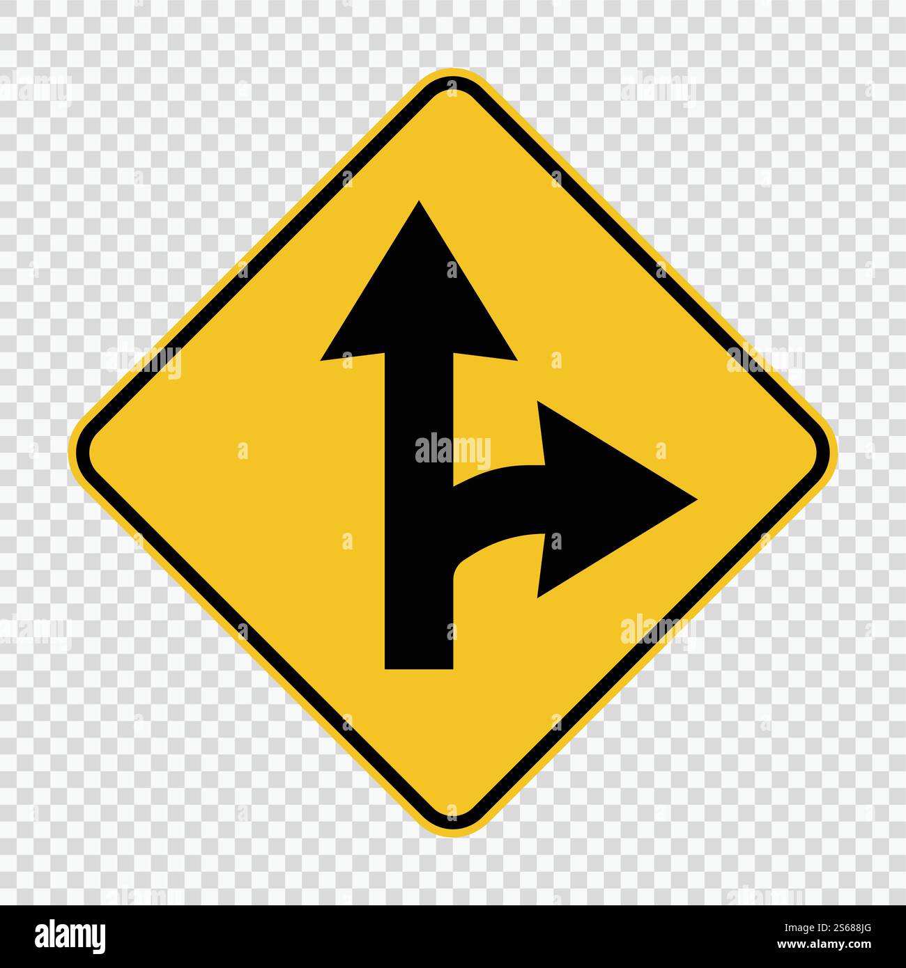 Right turn split sign on transparent background,vector illustration ...