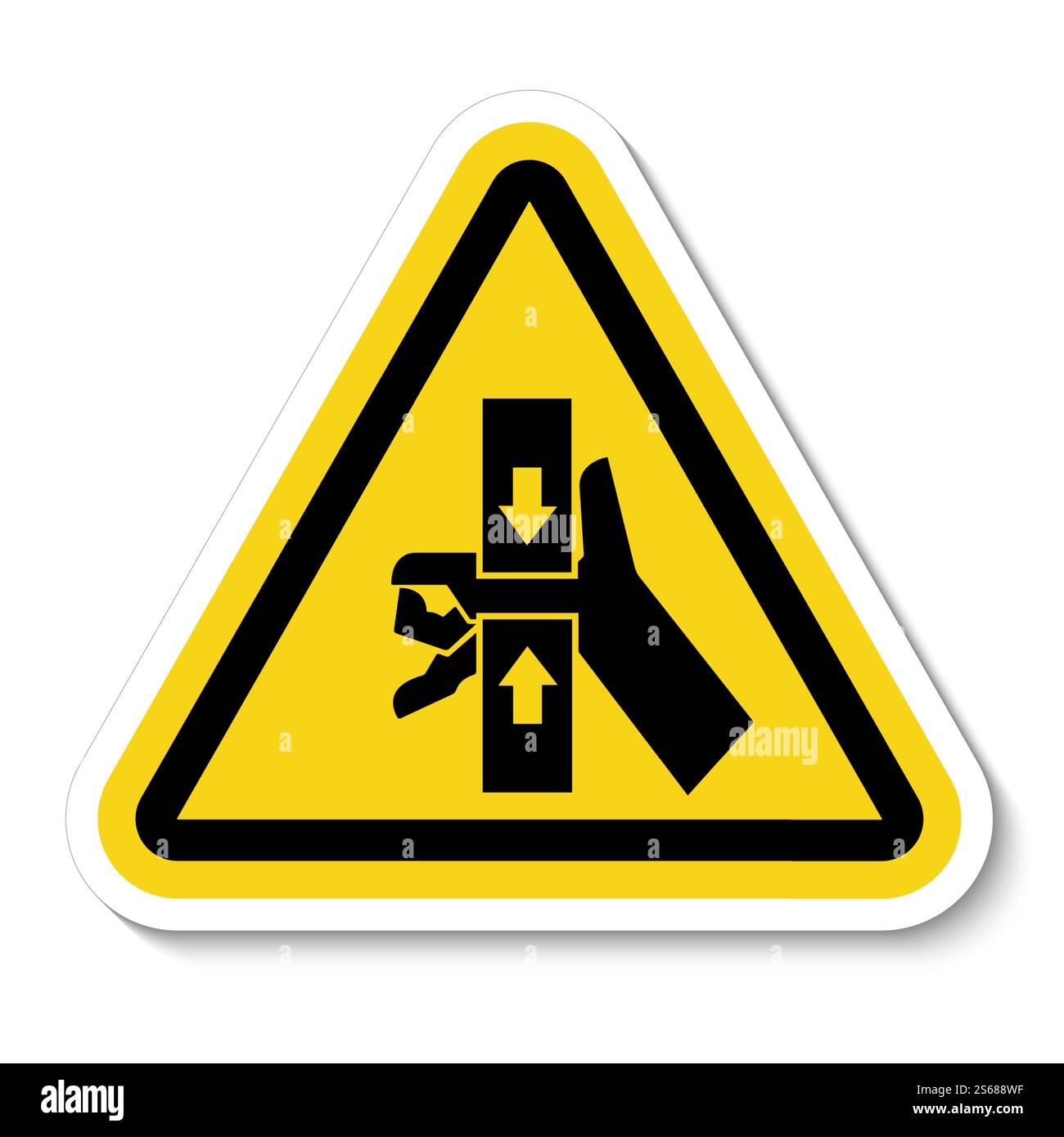 Hand Crush Force From Top And Bottom Symbol Sign Isolate on White ...