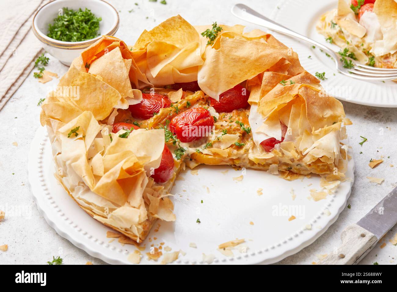 Sweet Potato Filo Pastry Bake Stock Photo - Alamy