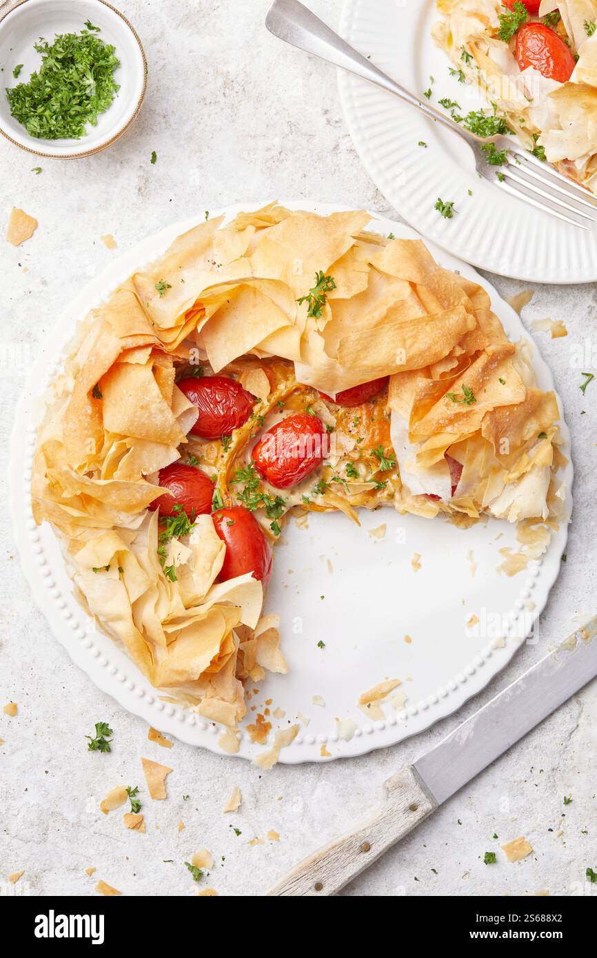 Sweet Potato Filo Pastry Bake Stock Photo - Alamy