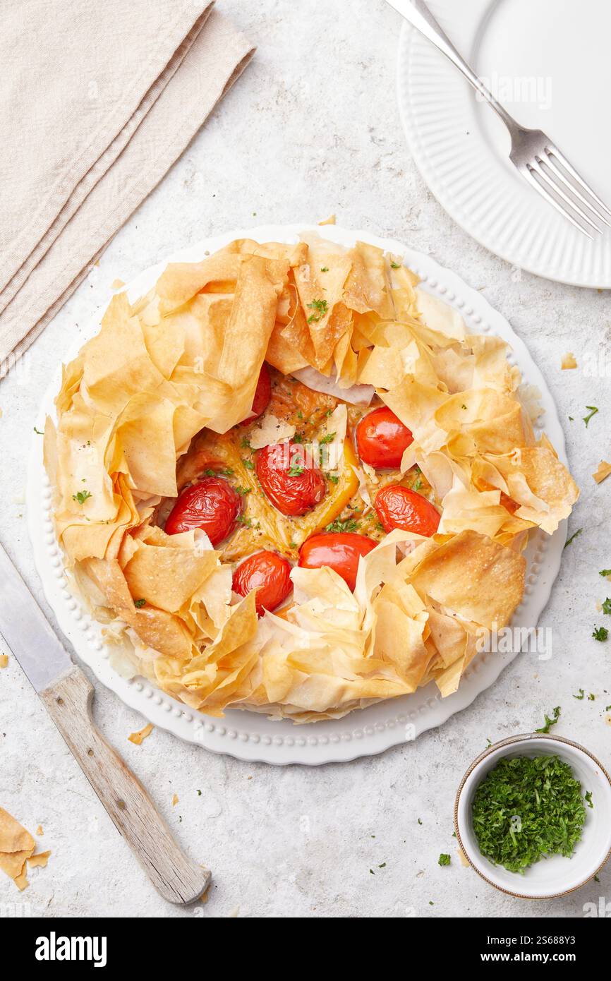 Sweet Potato Filo Pastry Bake Stock Photo - Alamy