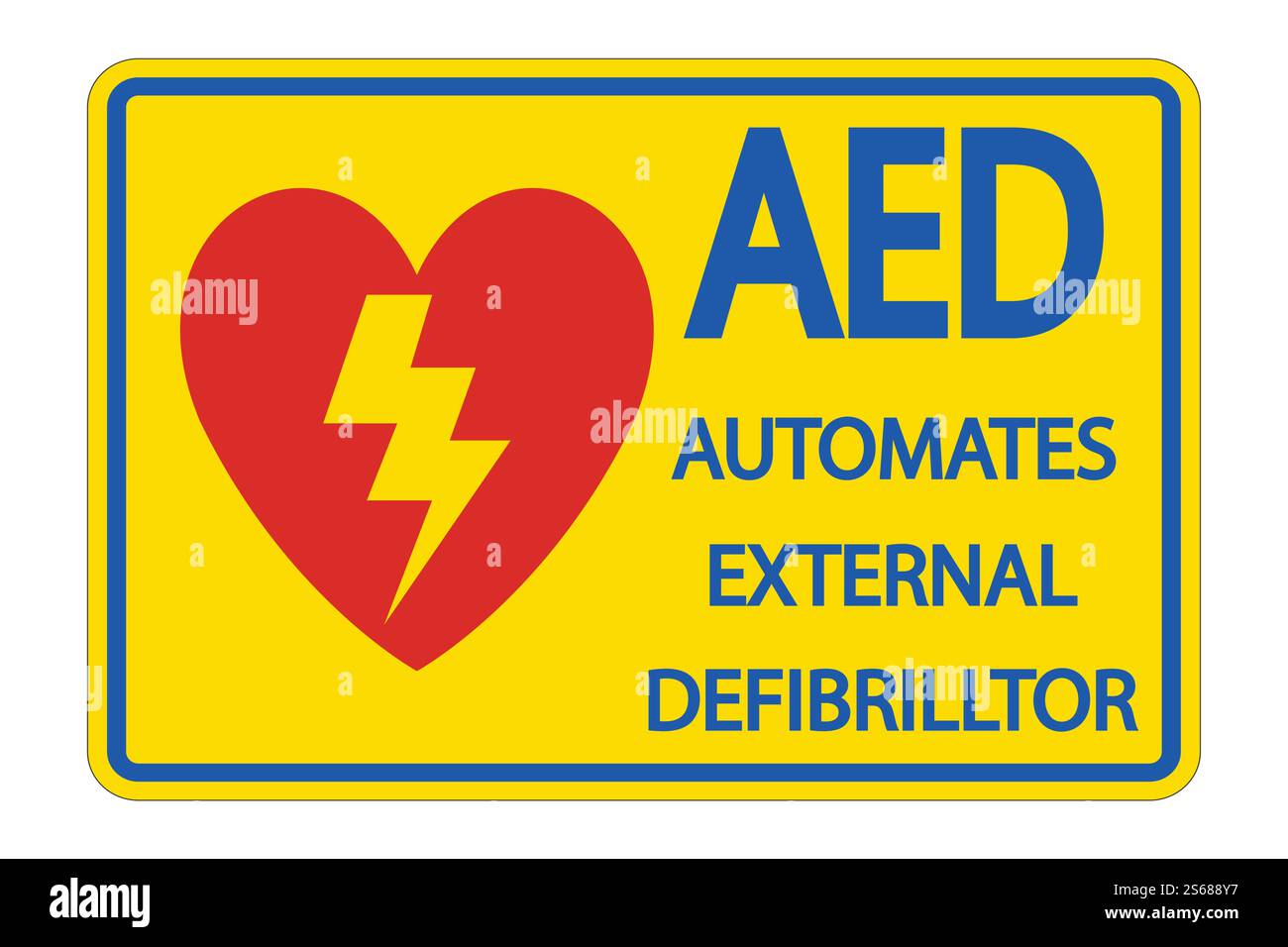 Symbol AED Sign label on white background,vector illustration Stock ...