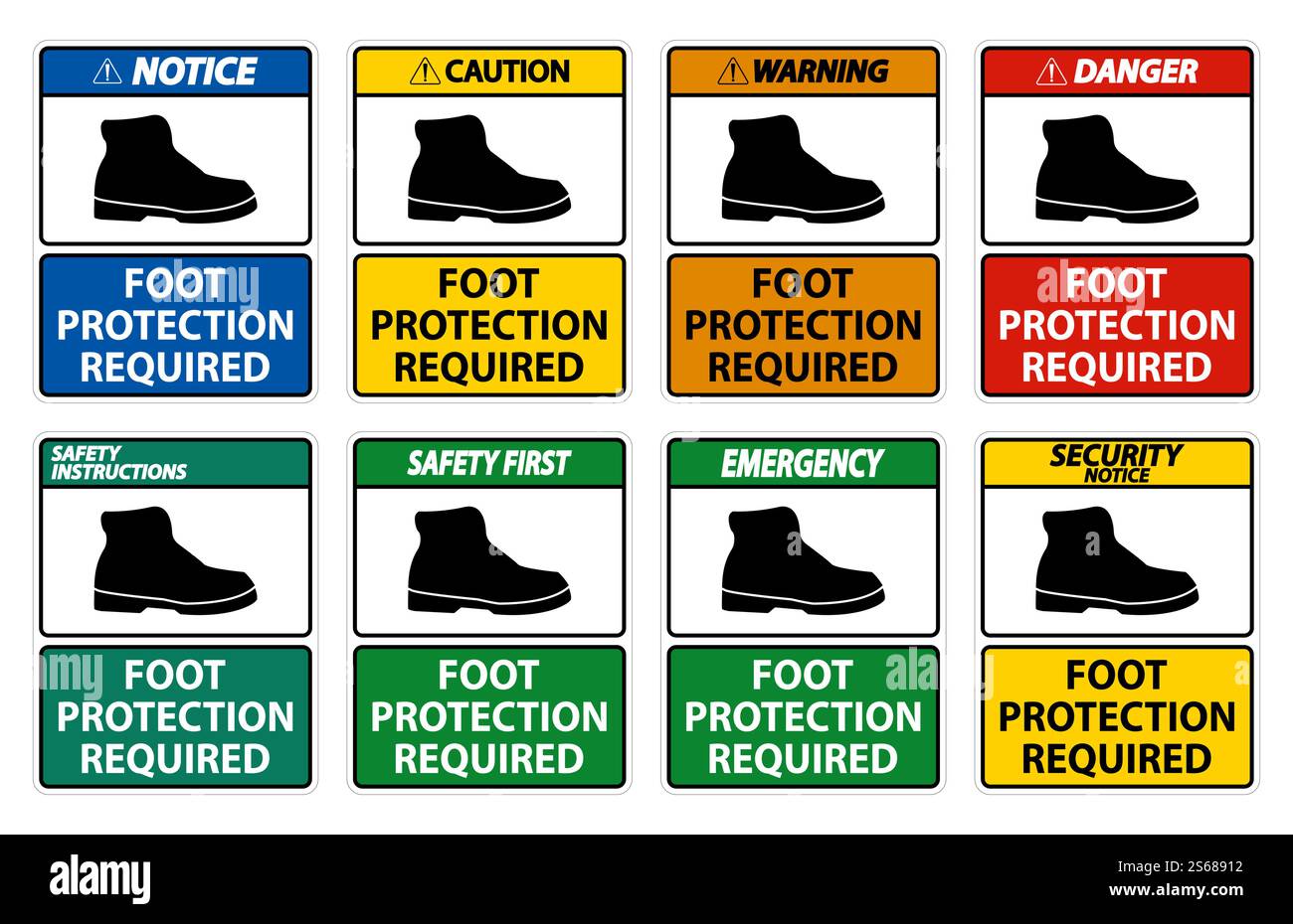 Foot Protection Required Wall Symbol Sign Isolate on transparent ...