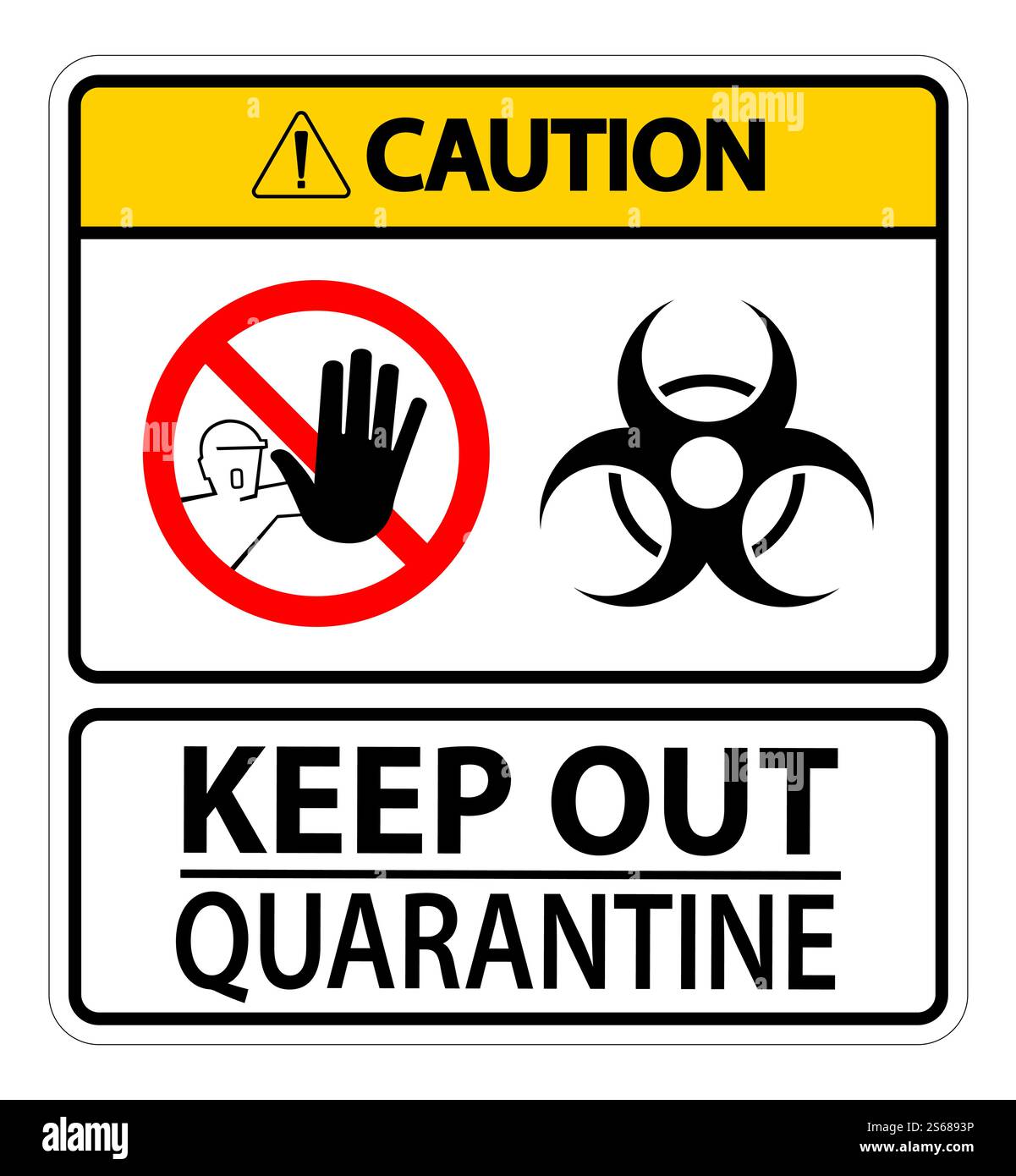 Caution Keep Out Quarantine Sign Isolated On White Background,Vector ...