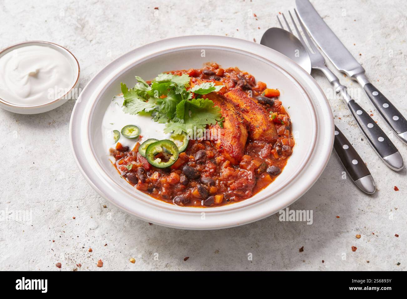 Sweet Potato and Bean Chilli Stock Photo - Alamy
