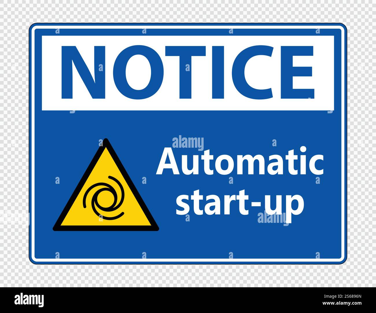 Notice automatic start-up sign on transparent background,vector ...