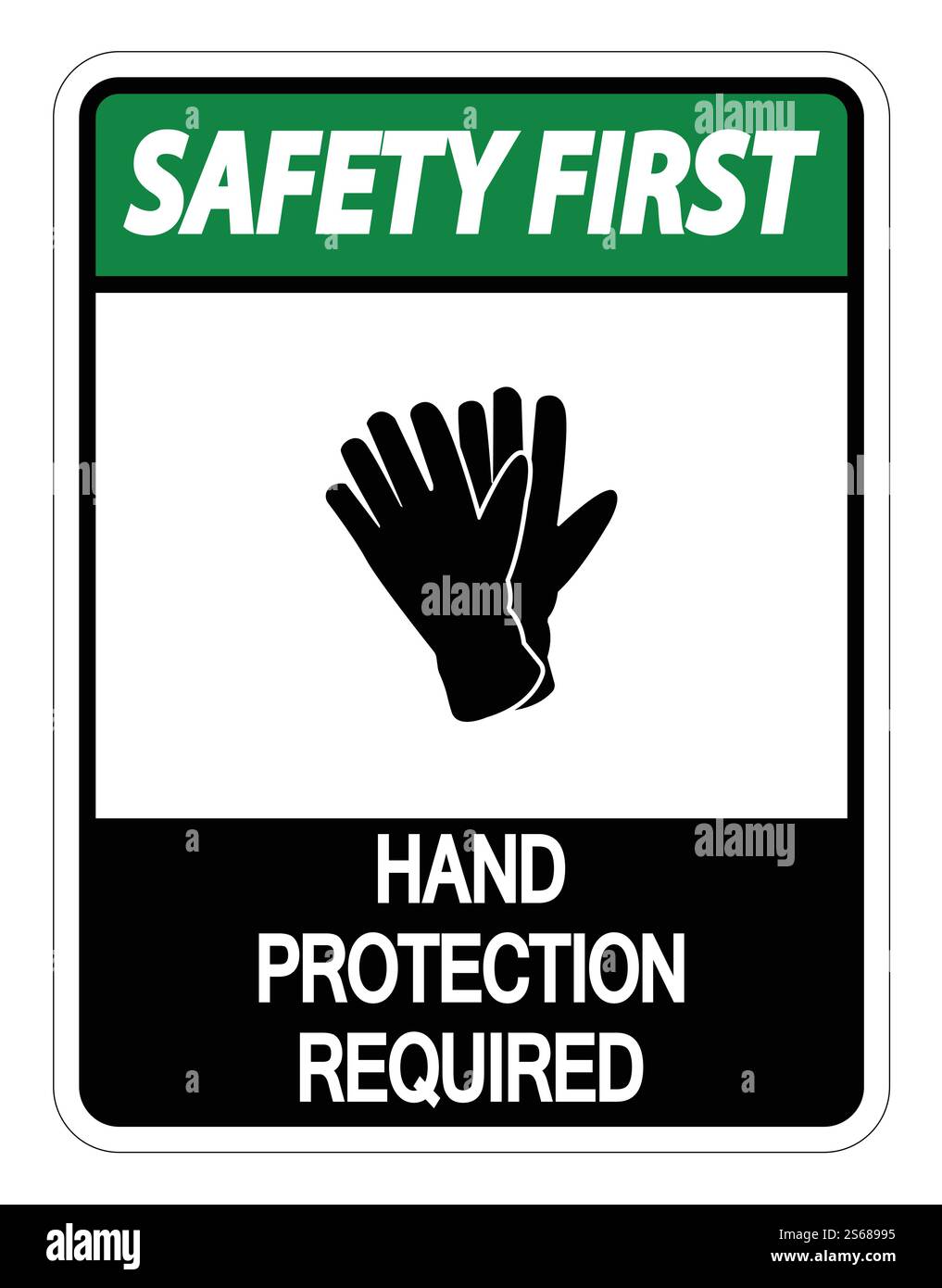 Safety first Hand Protection Required Sign on white background,vector ...