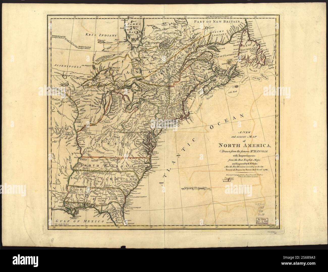 A new and accurate map of North America, 1768 by Bell Peter (Geographer ...
