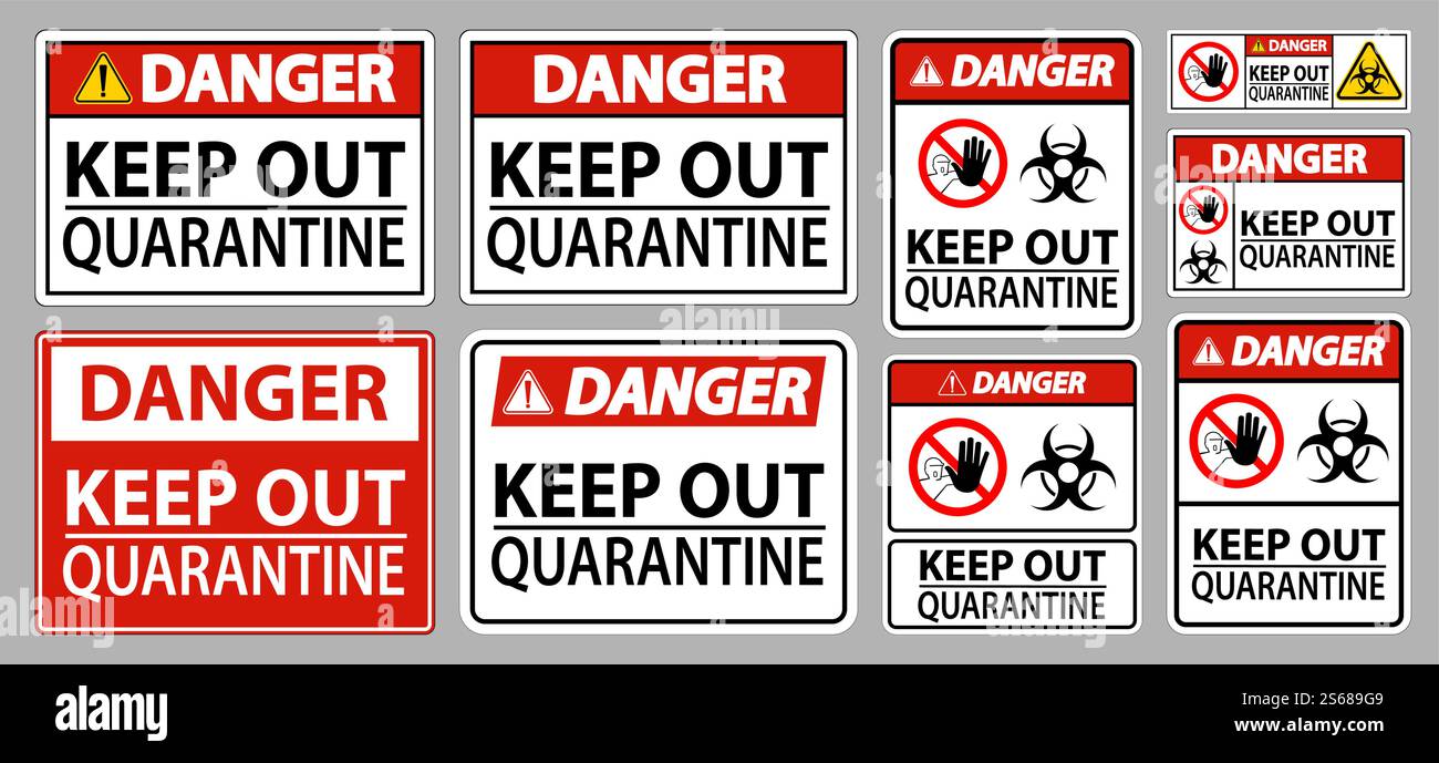 Danger Keep Out Quarantine Sign Isolate On White Background,Vector ...