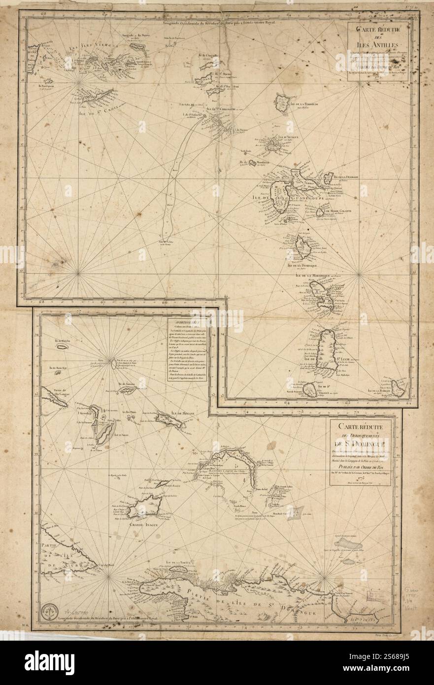 Carte réduite des îles Antilles, au nord du 13me.degré de latitude ...