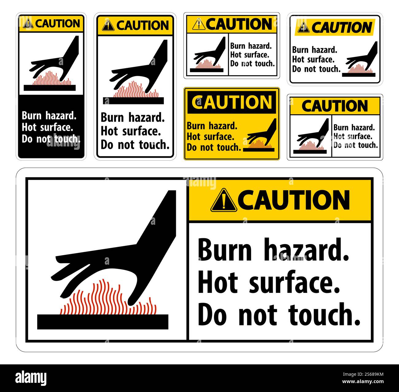 Caution Burn hazard,Hot surface,Do not touch Symbol Sign Isolate on ...