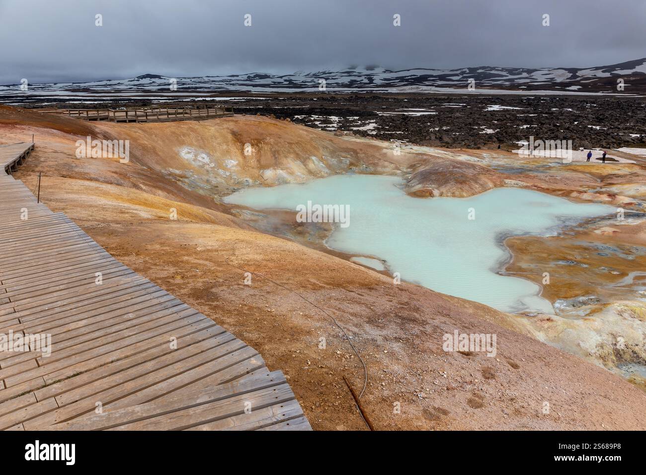 Volcanic landscape of Leirhnjukur volcano in Myvatn Geothermal Area in ...