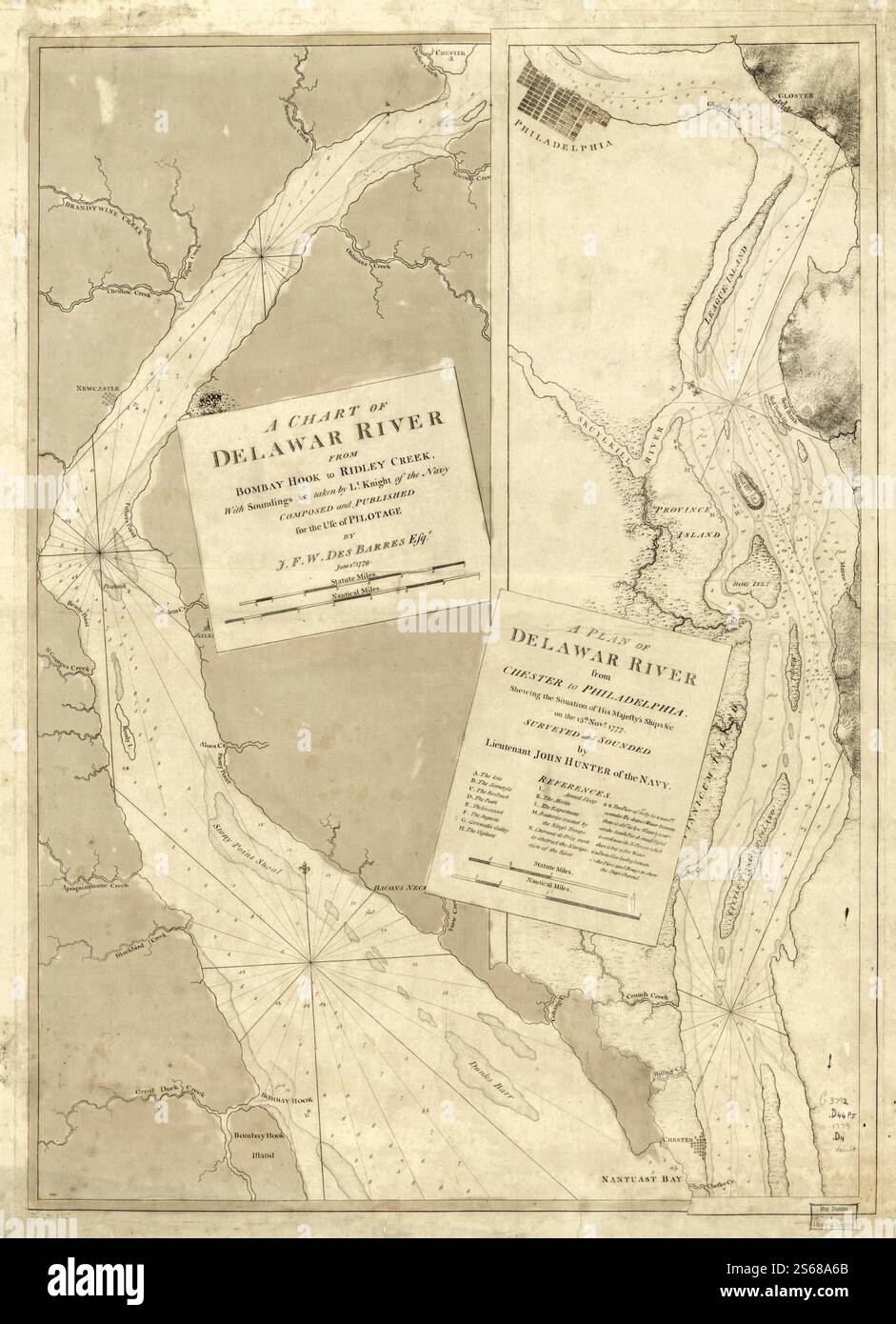 A chart of Delawar River from Bombay Hook to Ridley Creek, with ...