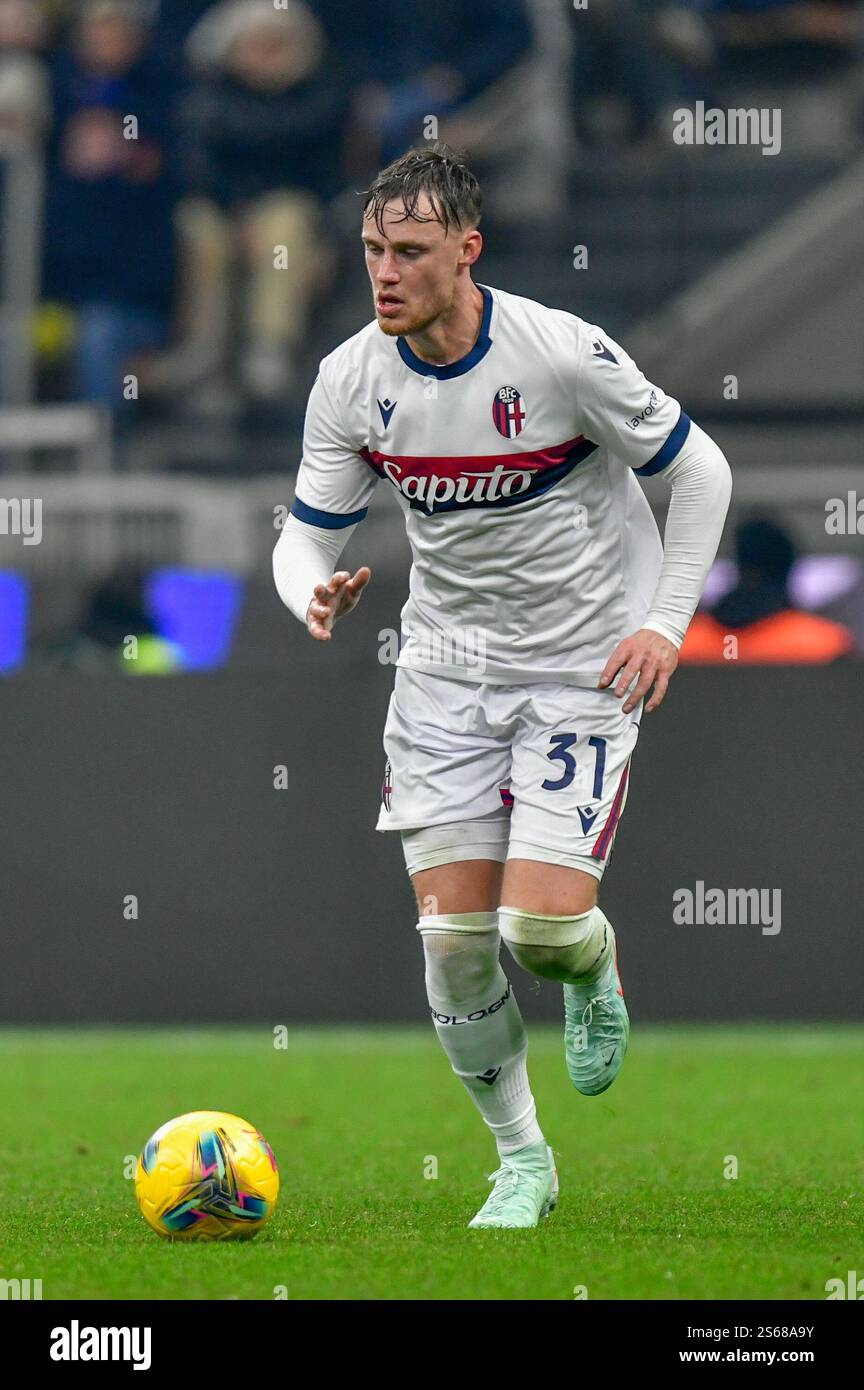 Milano, Italy. 16th Jan, 2025. Sam Beukema (31) of Bologna seen during ...