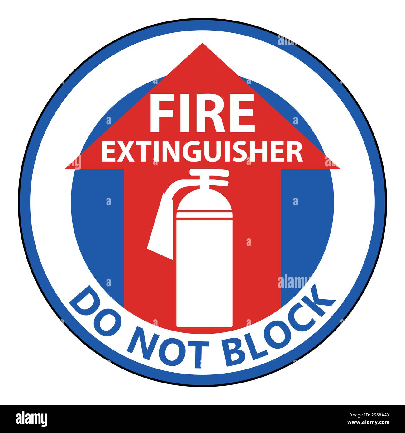 Fire Extinguisher Do Not Block Floor Sign on white background,Vector ...