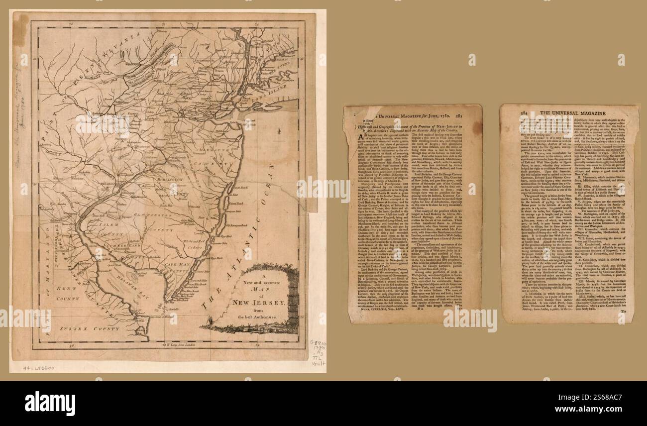 A new and accurate map of New Jersey, from the best authorities. 1780 ...
