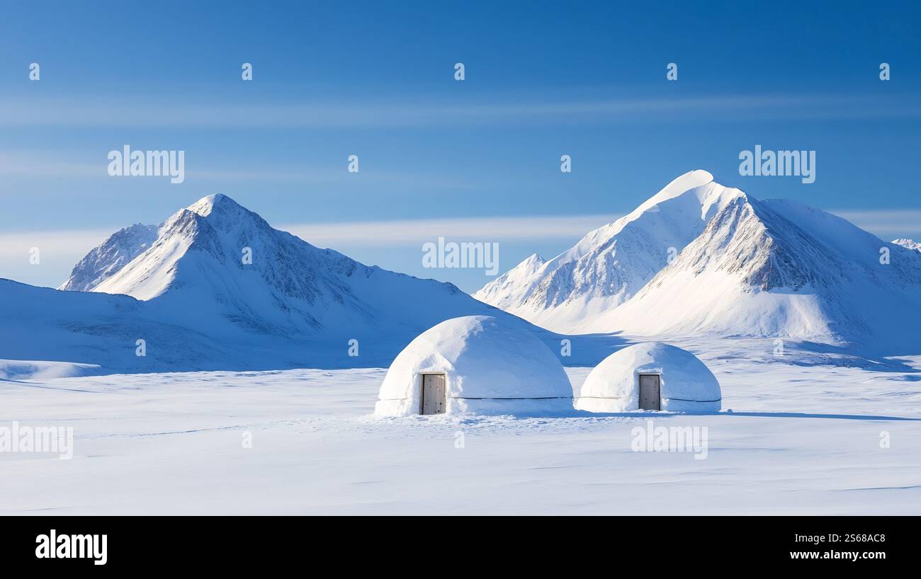 An Arctic Expedition Featuring an Igloo Village Used as a Polar Office ...