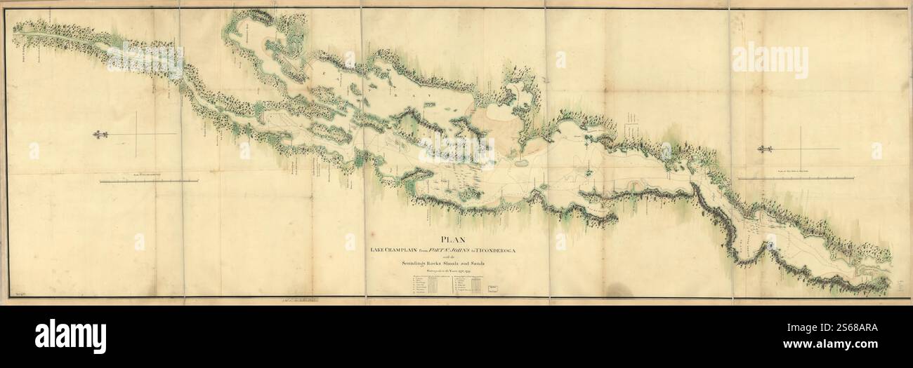 Plan, Lake Champlain from Fort St. John's to Ticonderoga, with the ...