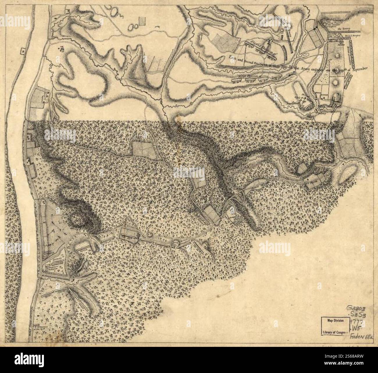 [Plan of the encampment and position of the army under His Excelly. Lt ...