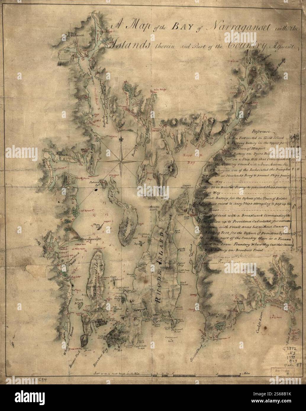 A map of the bay of Narraganset with the islands therein and part of ...