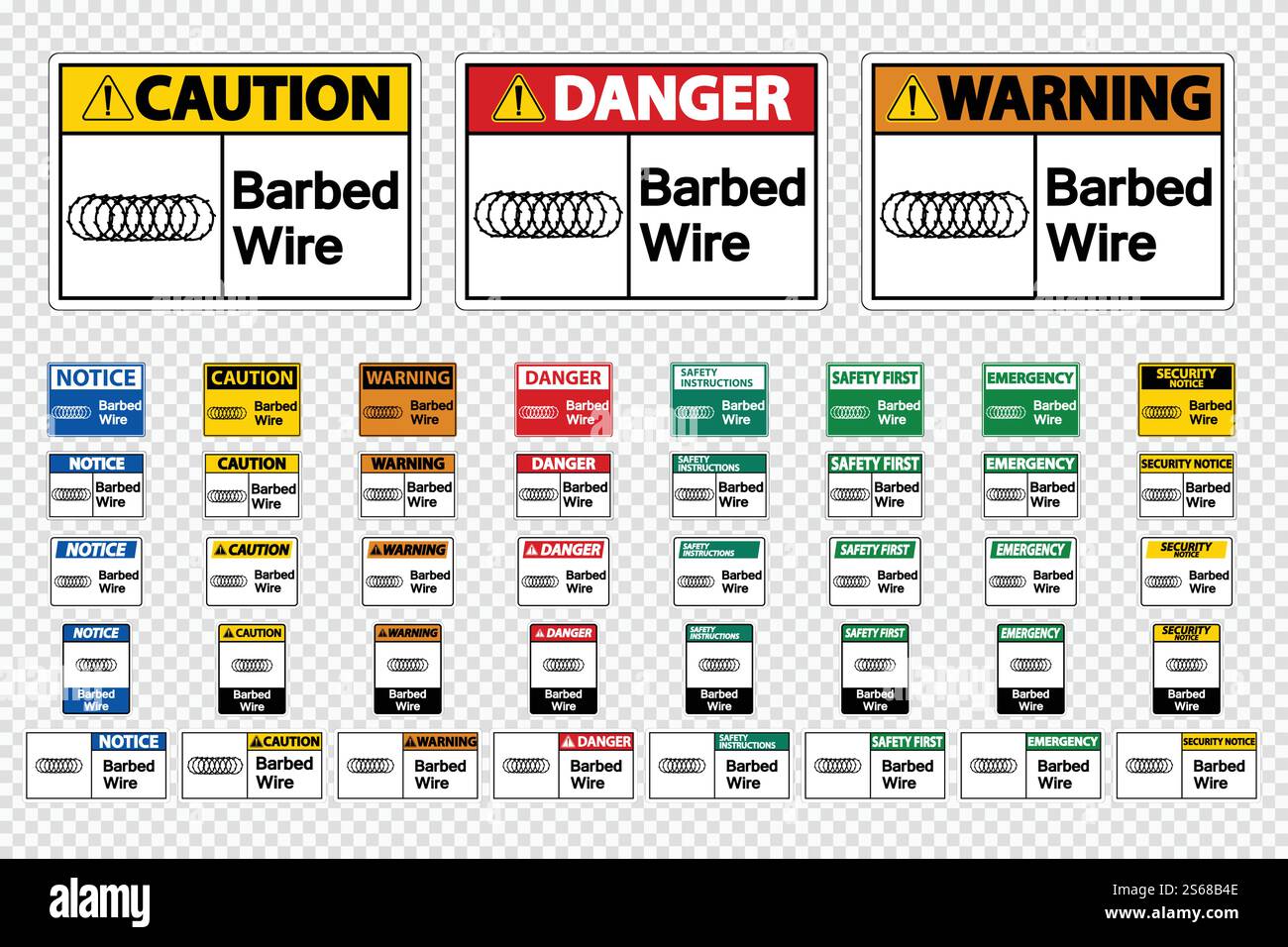 Set Barbed Wire Symbol Sign on transparent background,Vector ...