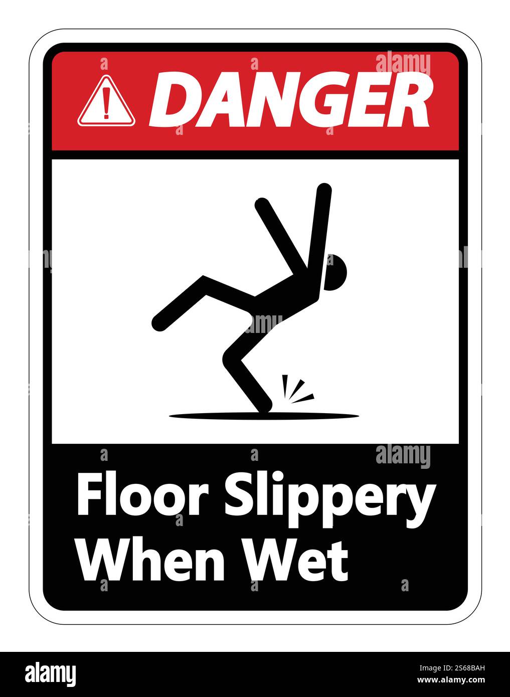 Danger Slippery When Wet Sign on white background,vector illustration ...