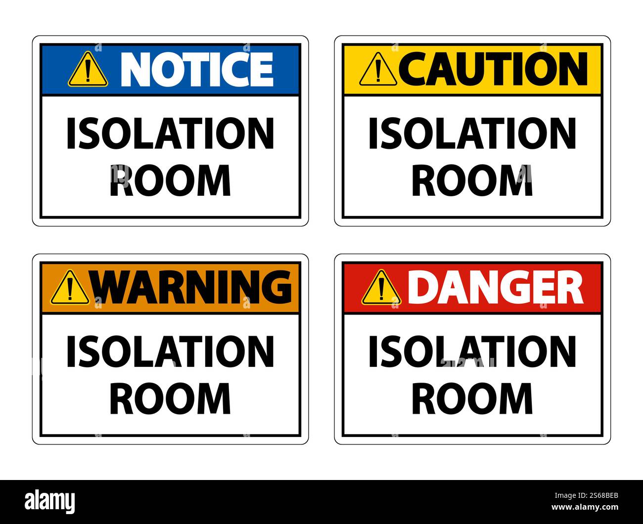 Security notice isolation room sign isolate on white background Cut Out ...