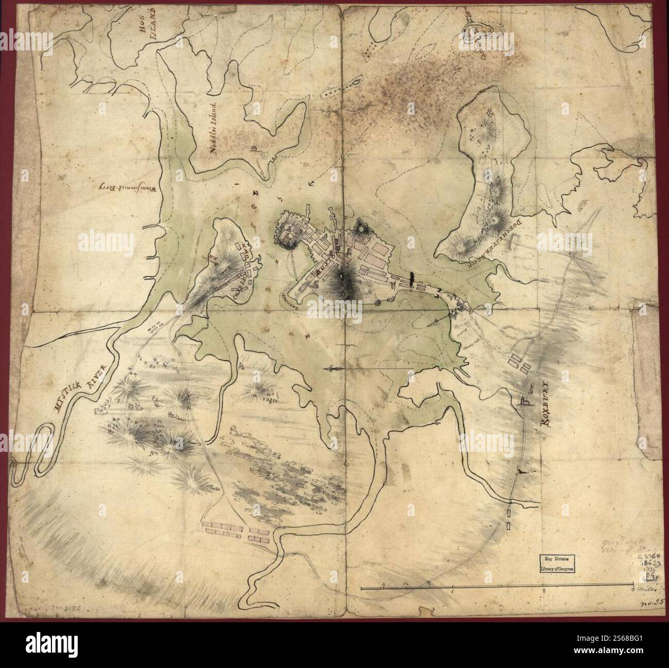 Plan of Boston & vicinity. 1775 Stock Photo - Alamy