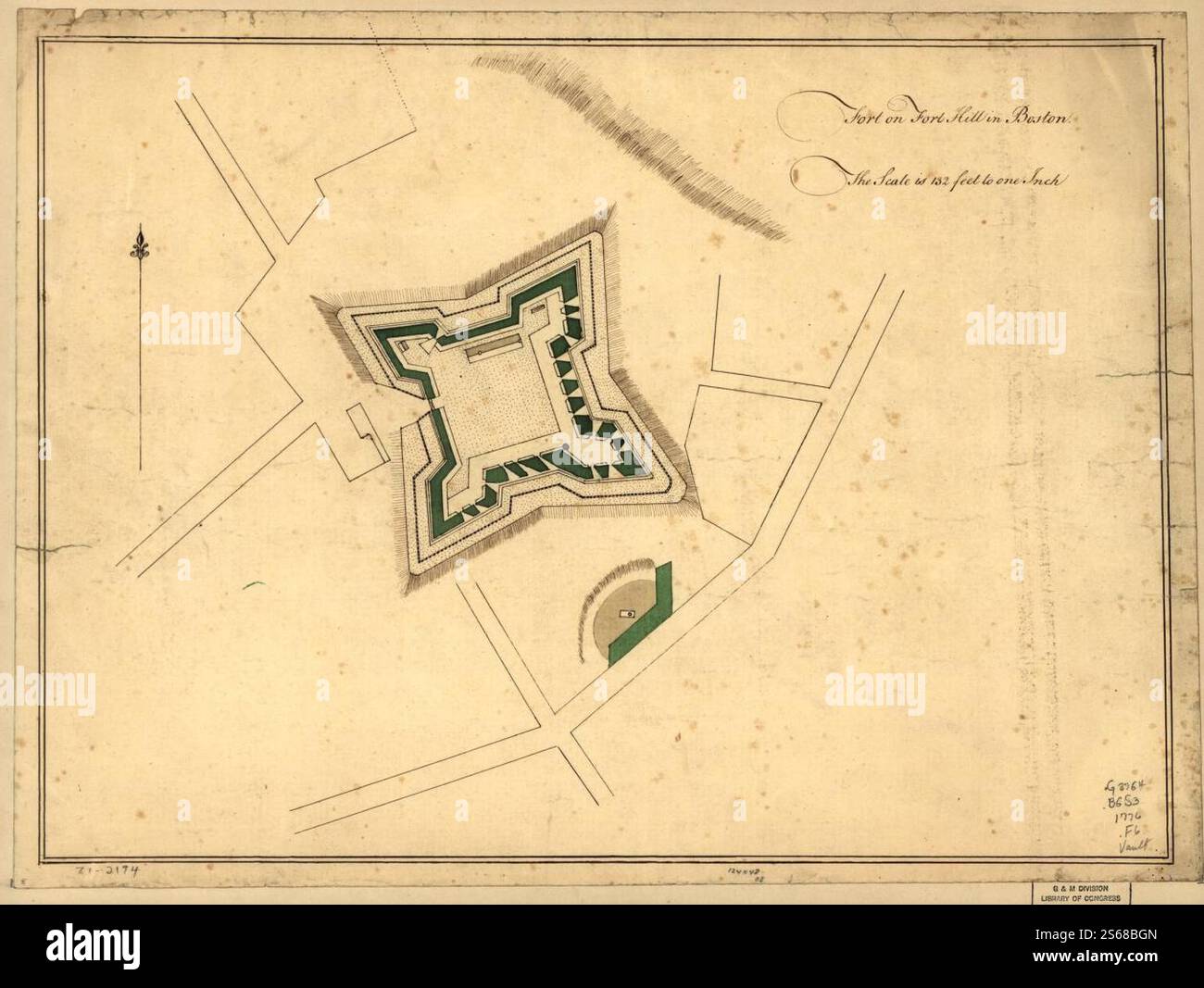 Fort On Fort Hill In Boston 1776 Stock Photo Alamy