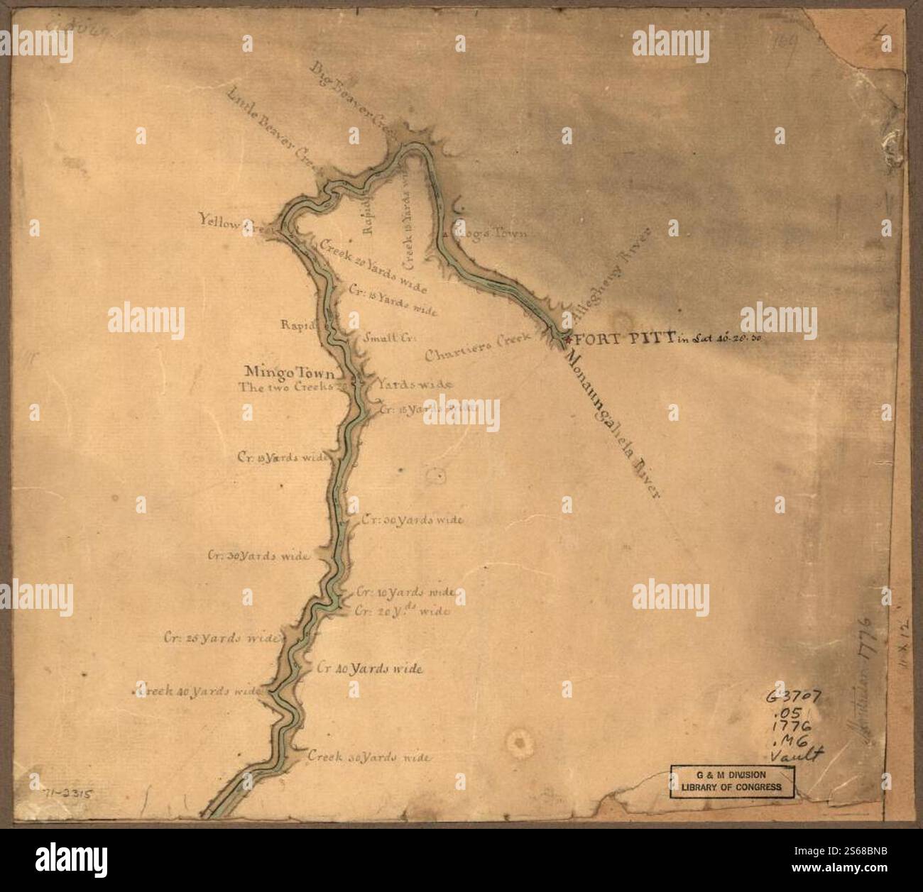 [Map of the Ohio River from Fort Pitt. 1776 by Montrésor John Stock ...