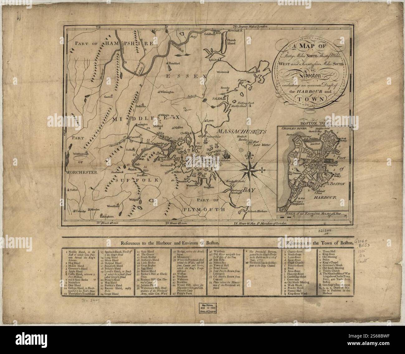 A Map of forty miles north, thirty miles west, and twentyfive miles ...