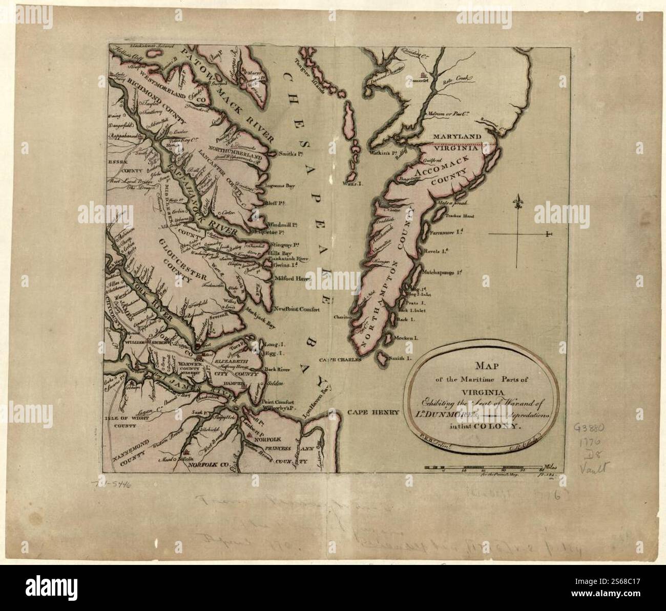 Map of the maritime parts of Virginia exhibiting the seat of war and of ...
