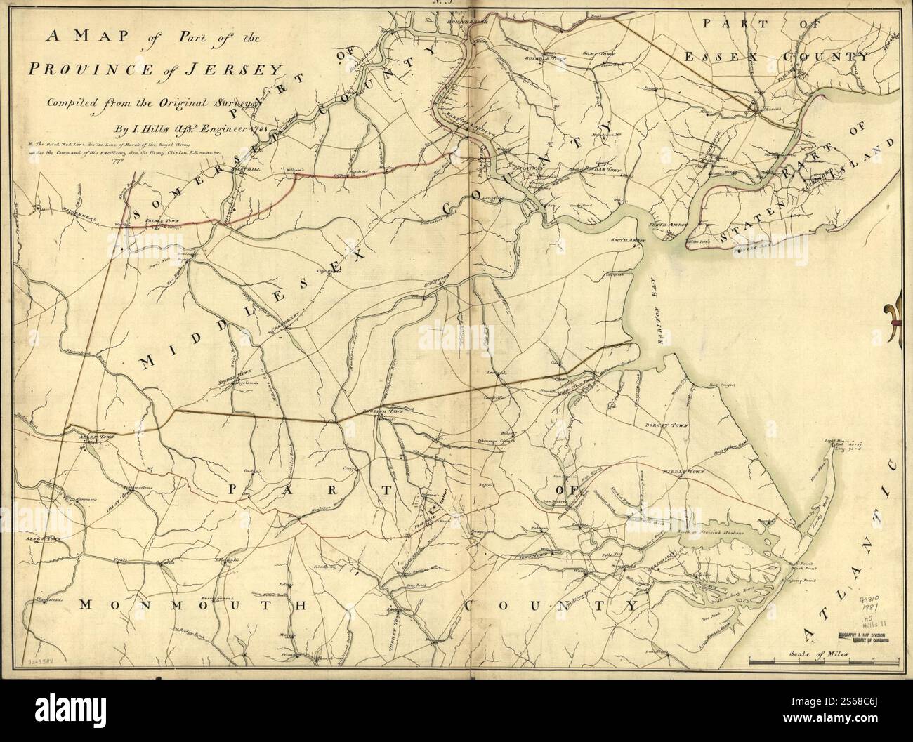 A map of part of the province of Jersey. 1781 by Hills John (Surveyor ...