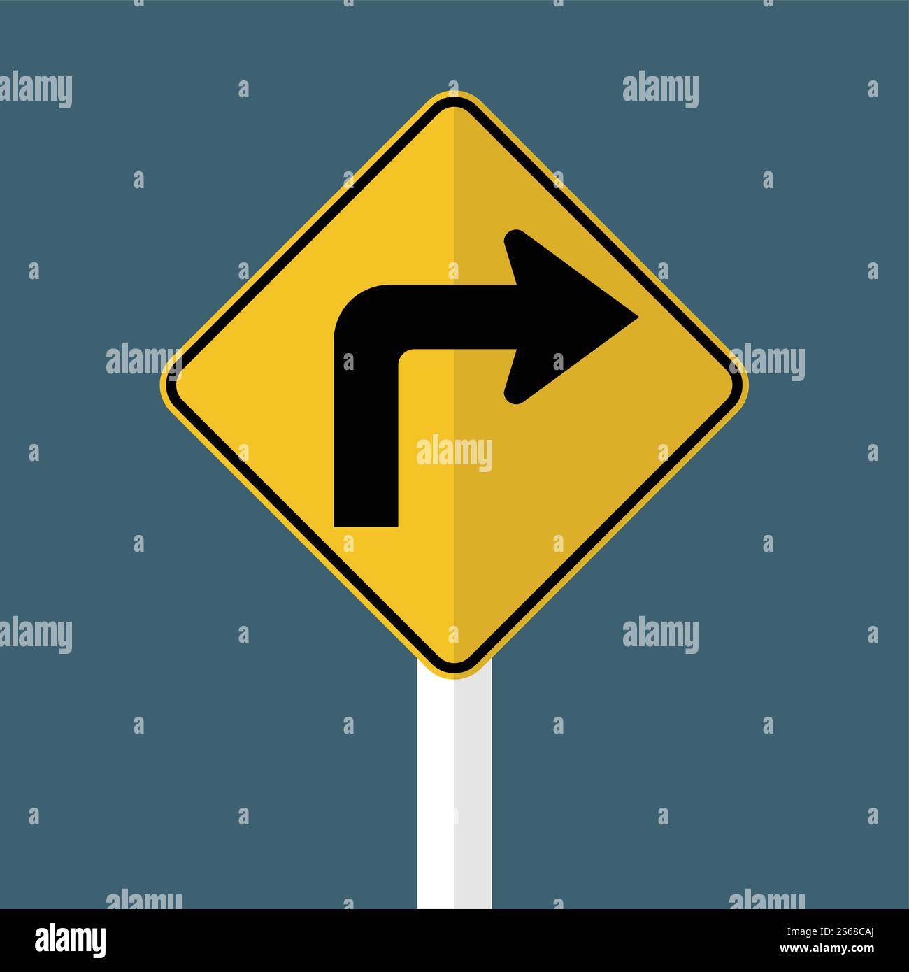 right turn ahead traffic sign,vector illustration Stock Vector Image ...