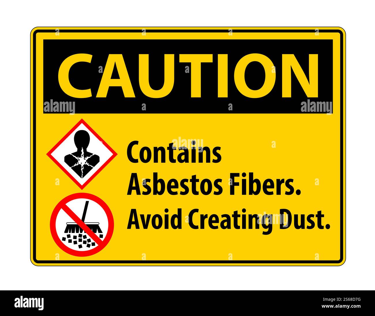 Caution Label Contains Asbestos Fibers,Avoid Creating Dust Stock Vector ...