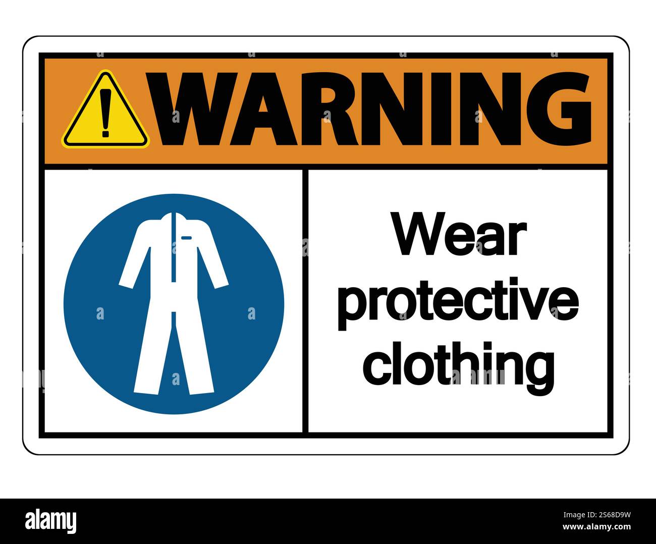 Warning Wear protective clothing sign on white background,vector ...