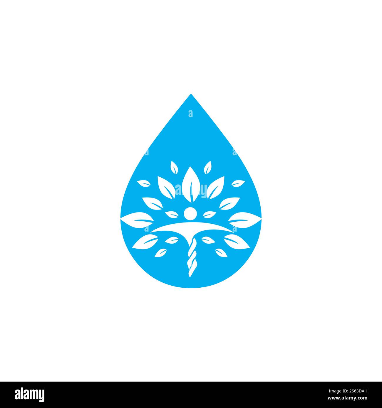 Water drop with human tree icon vector logo design. Nature plant water ...