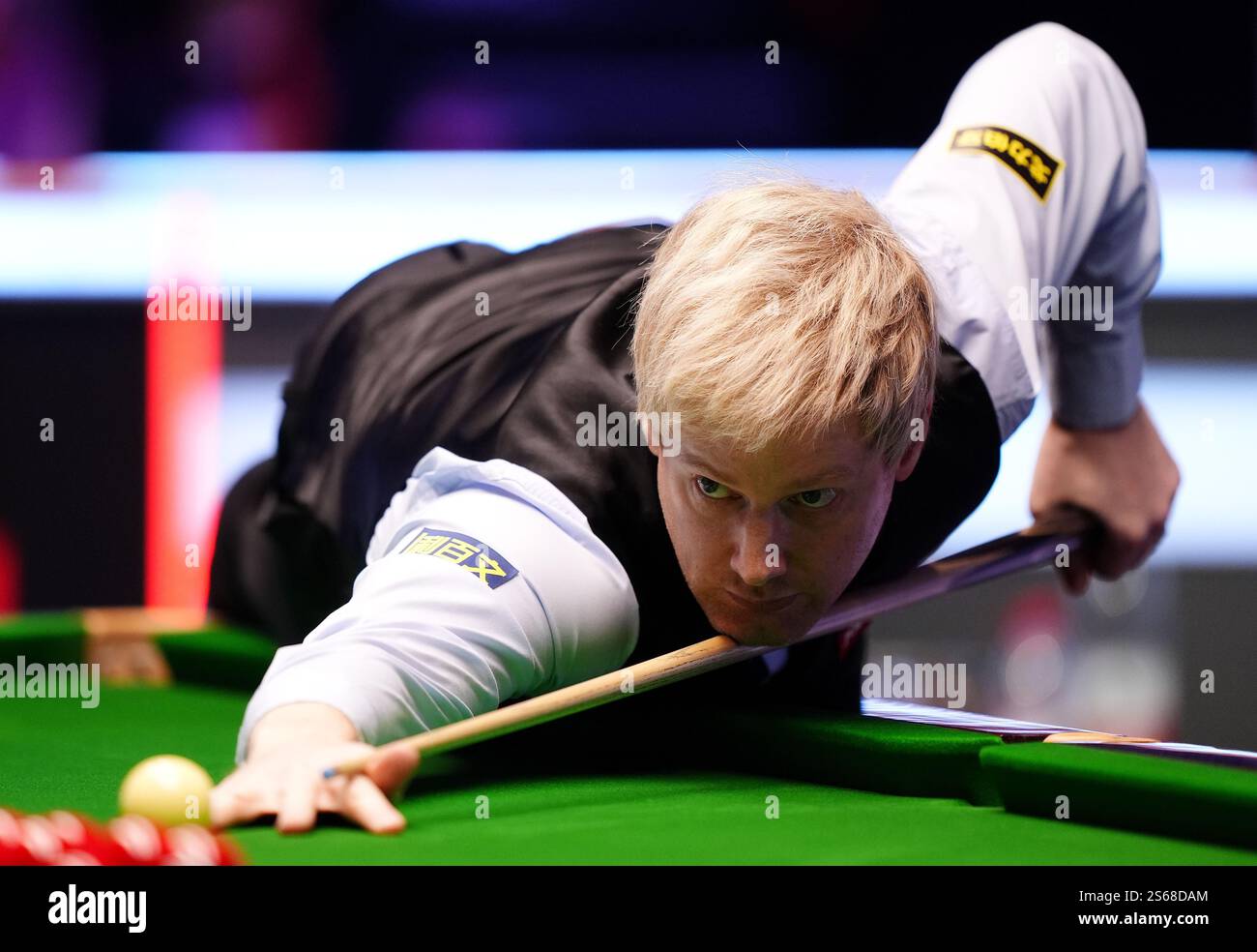 Neil Robertson in action against Shaun Murphy (not pictured) during day ...