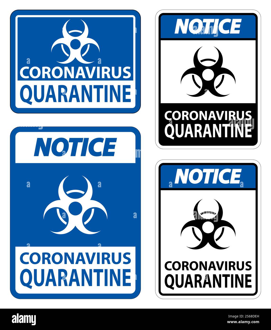 Notice Coronavirus Quarantine Sign Isolate On White Background,Vector ...