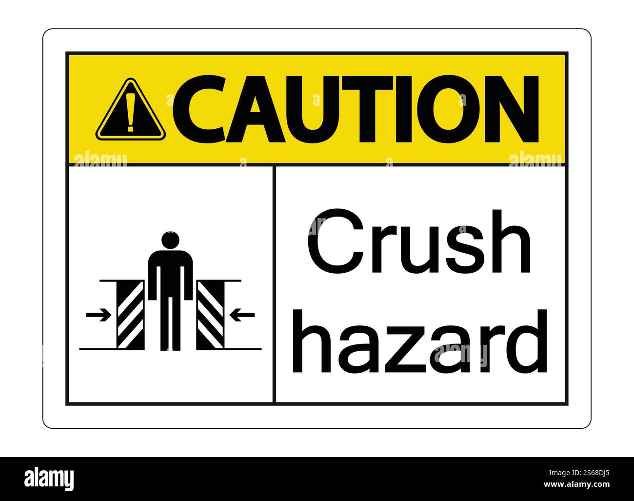 symbol caution crush hazard sign on white background,vector ...