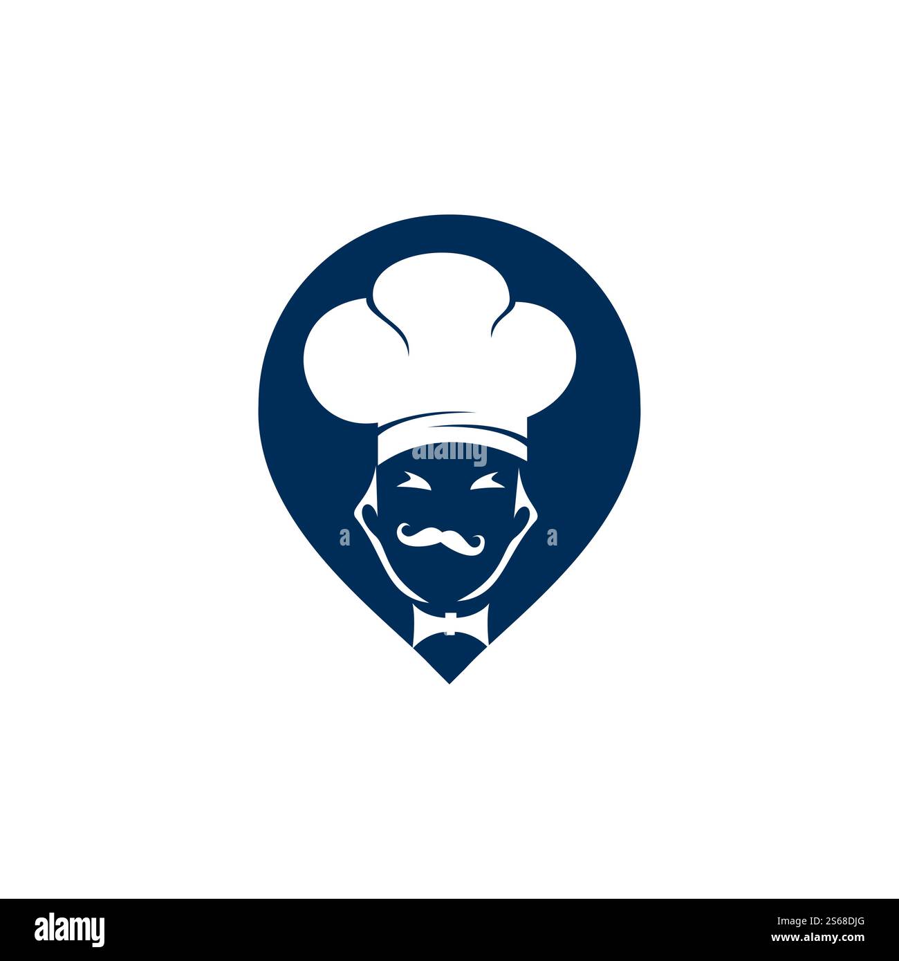 Chef and pin map logo design.Restaurant chef location positioning map ...