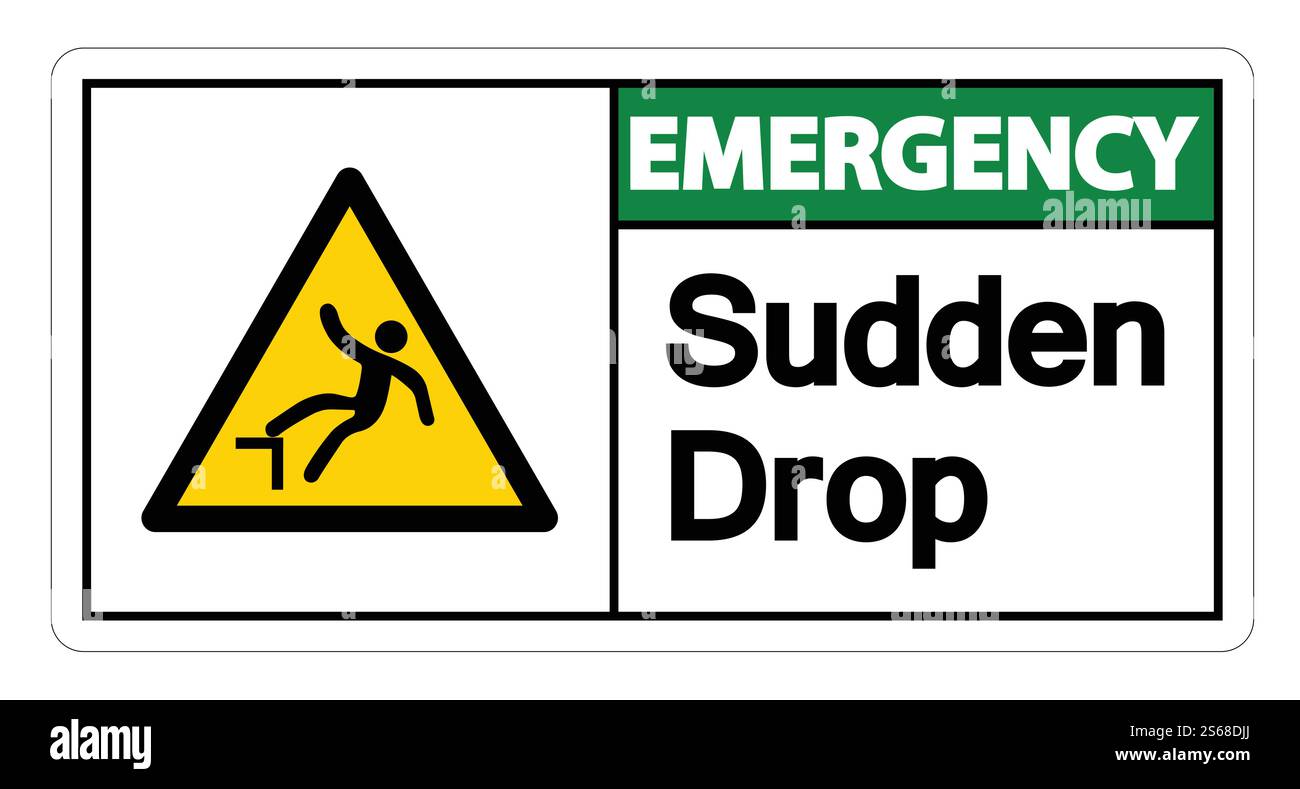Emergency Sudden Drop Symbol Sign On White Background,Vector ...