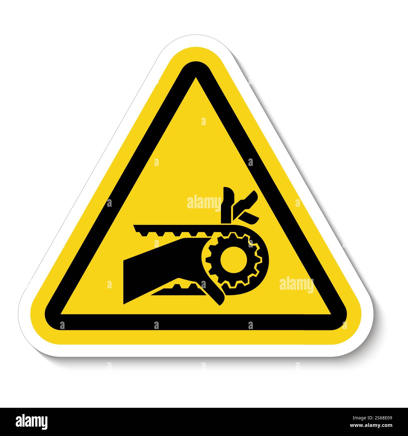 Hand Entanglement Notched Belt Drive Symbol Sign Isolate on White ...