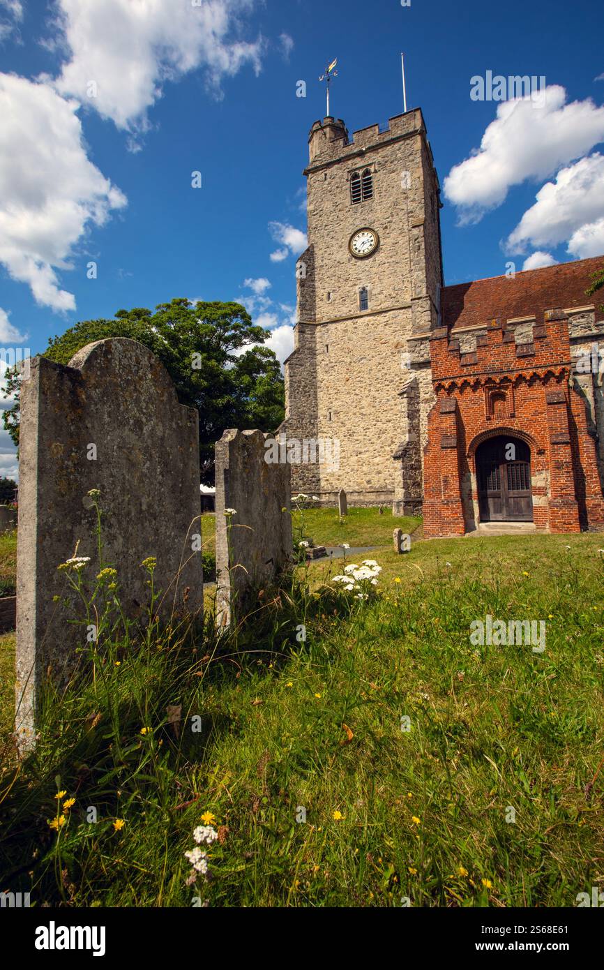 View of Holy Trinity Church, in the market town of Rayleigh in Essex ...