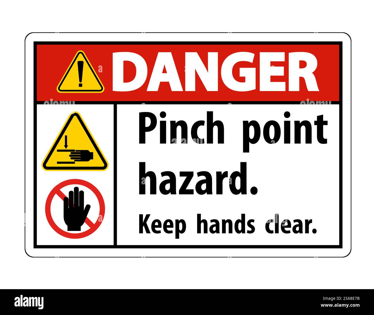 Danger Pinch Point Hazard,Keep Hands Clear Symbol Sign Isolate on White ...