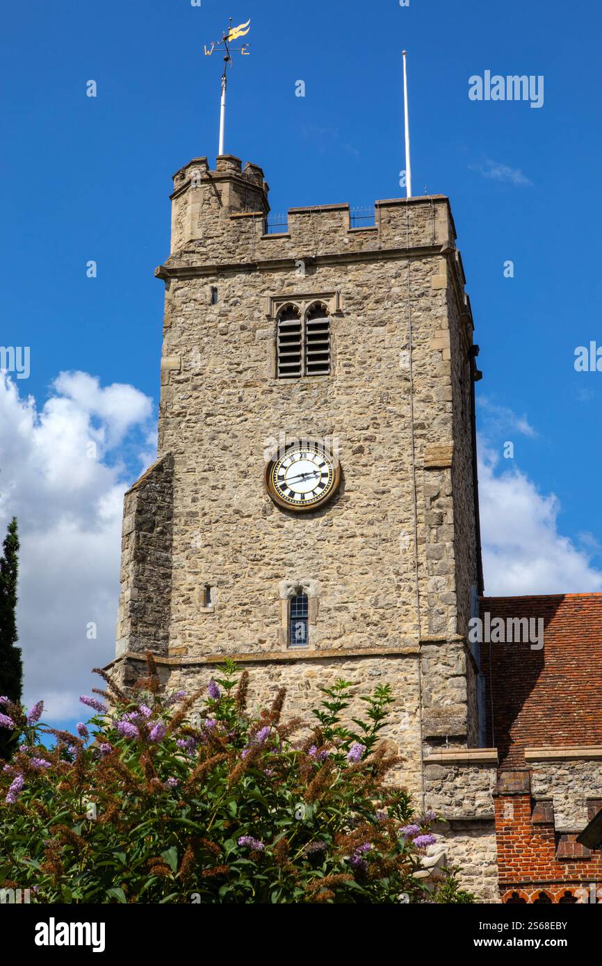 View of Holy Trinity Church, in the market town of Rayleigh in Essex ...