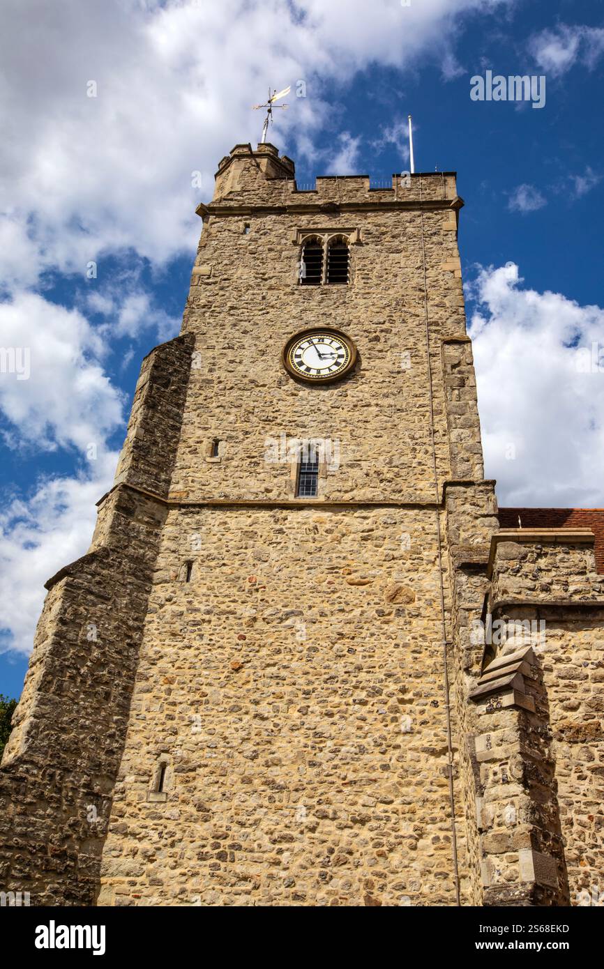 View of Holy Trinity Church, in the market town of Rayleigh in Essex ...