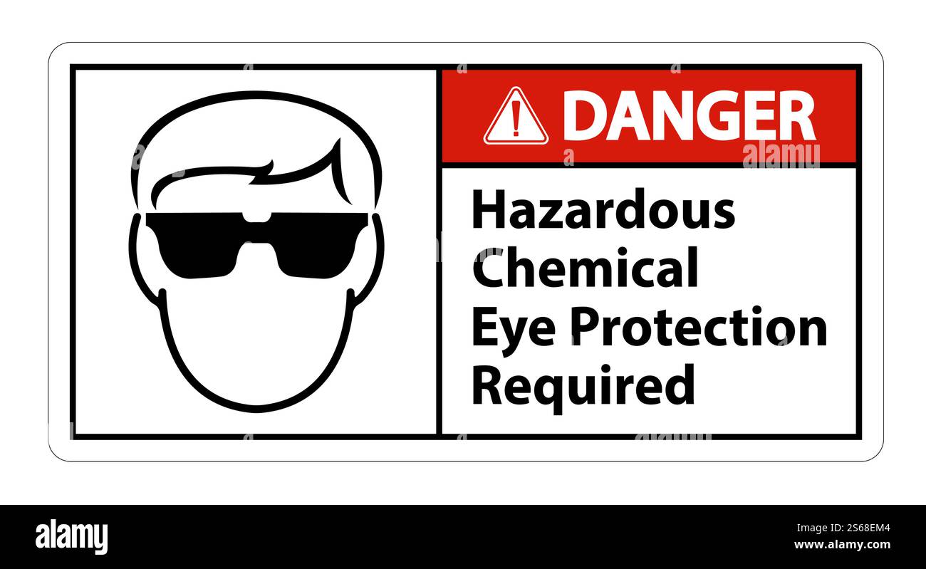 Danger Hazardous Chemical Eye Protection Required Symbol Sign Isolate ...