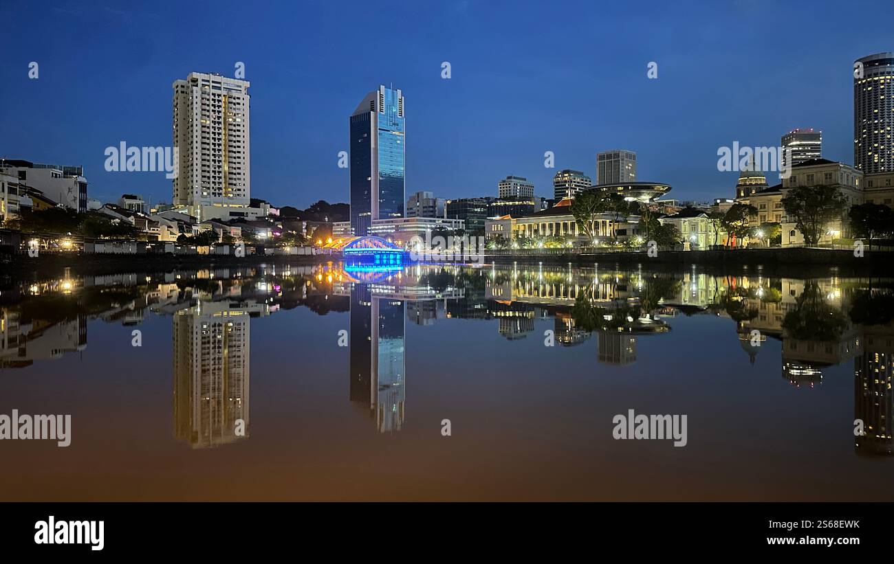 The Raffles Place and Boat Quay area in Singapore banking district ...