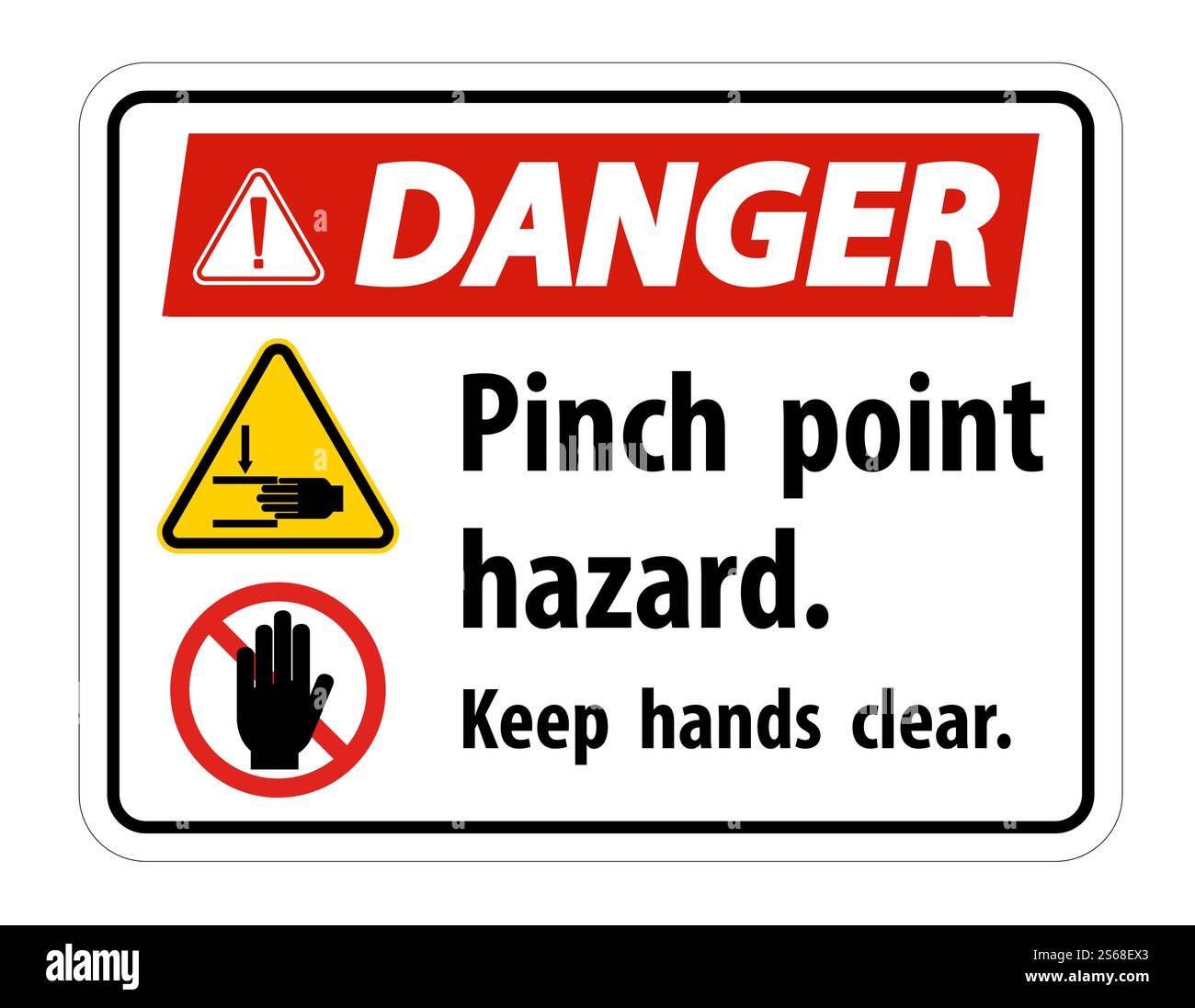 Danger Pinch Point Hazard,Keep Hands Clear Symbol Sign Isolate on White ...